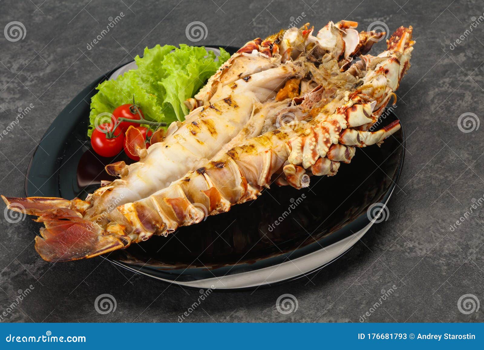 Grilled Crayfish in the Plate Stock Image - Image of sauce, grilled ...