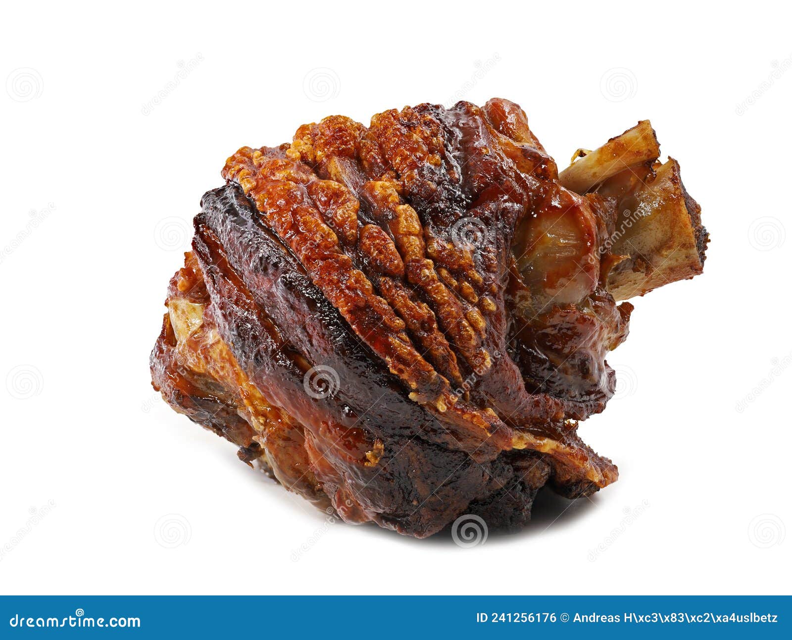 Grilled Crusty Pork Knuckle Isolated on White Background Stock Photo ...