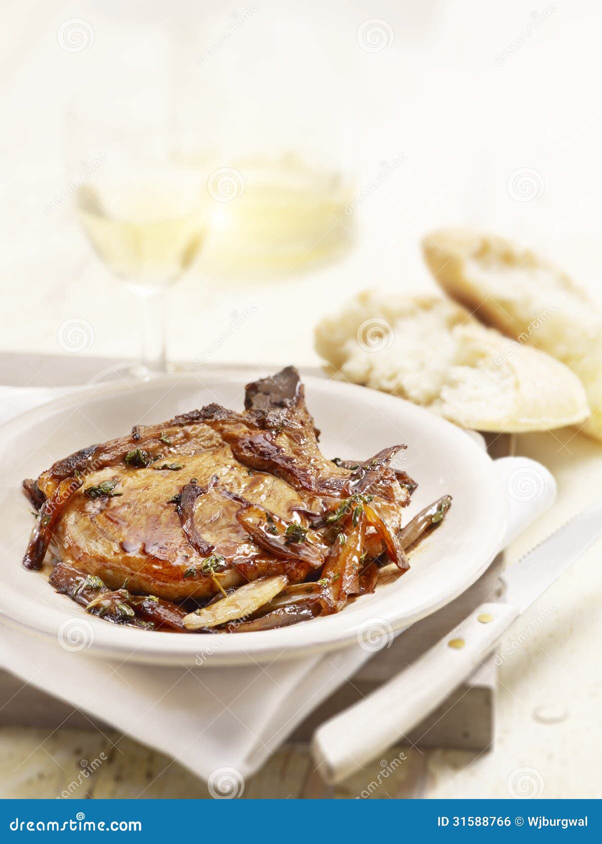 Grilled Cutlet with Sauce and Vegtables Stock Photo - Image of plates ...