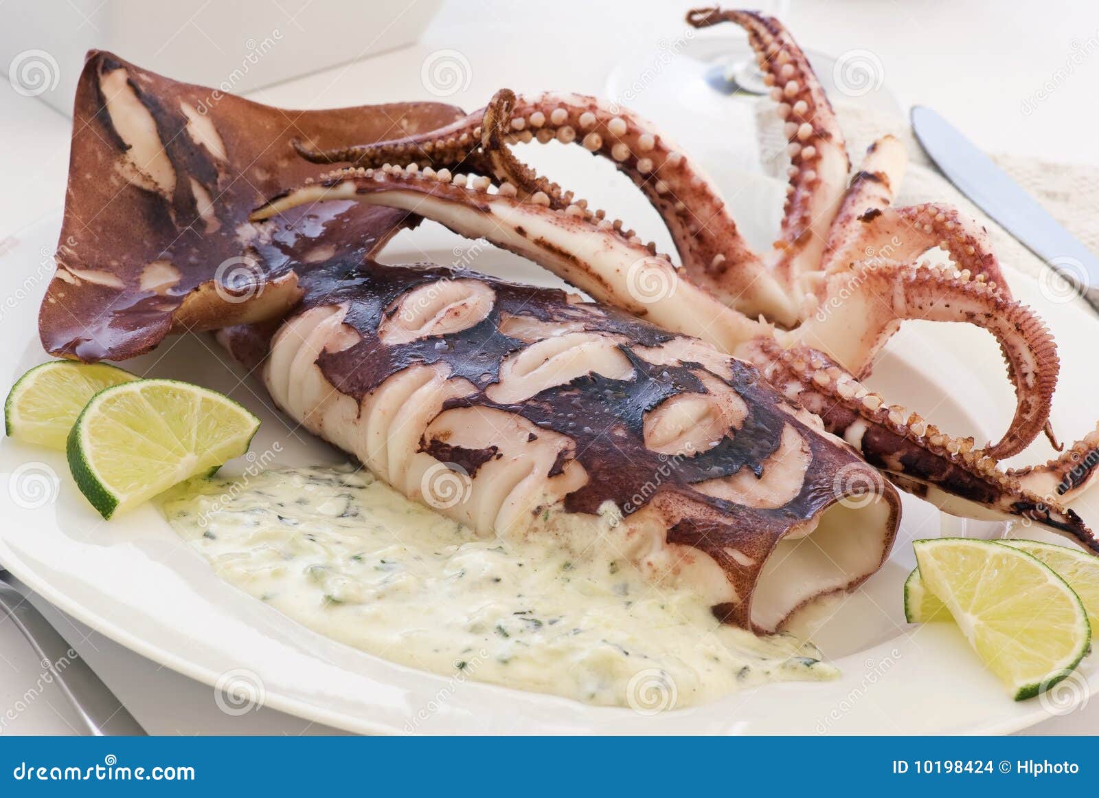 Grilled Cuttle Fish stock photo. Image of bake, dinner - 10198424