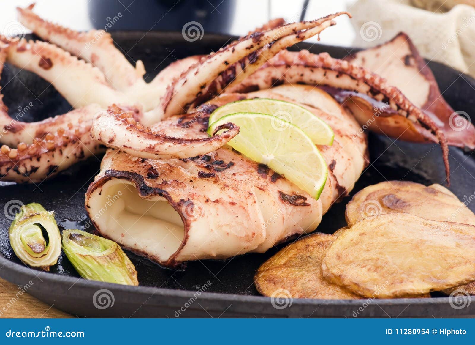 Grilled Cuttle Fish stock photo. Image of delicious, barbecue - 11280954