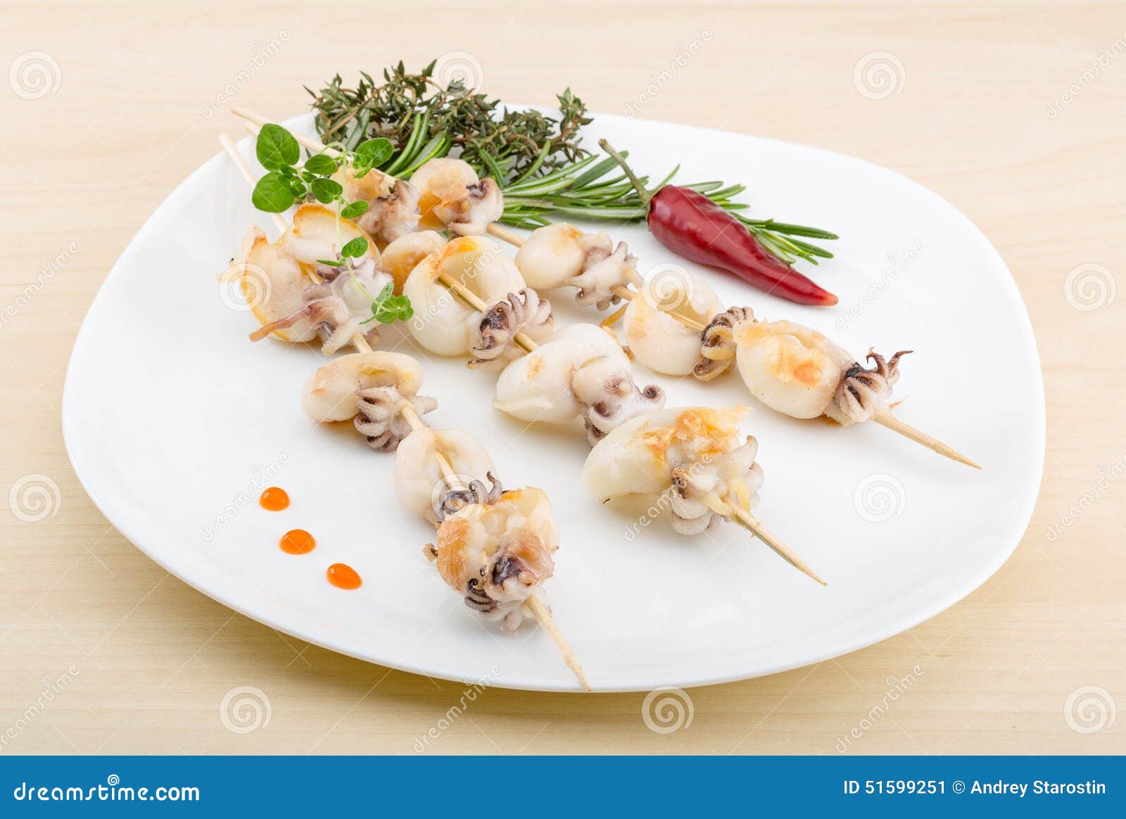 Grilled cuttlefish stock image. Image of fish, dinner - 51599251