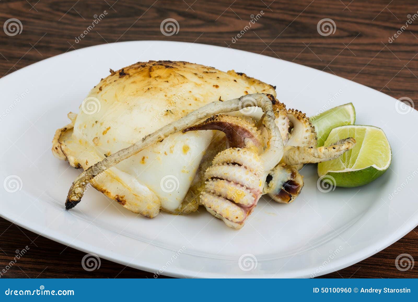 Grilled cuttlefish stock photo. Image of tentacle, tasty - 50100960