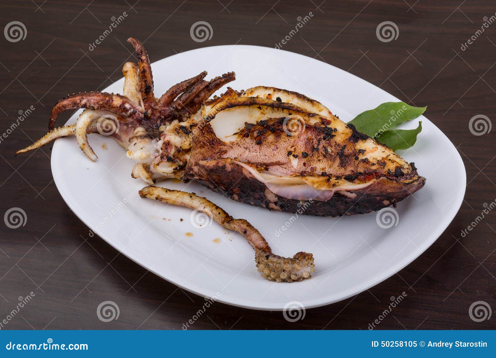 Grilled cuttlefish stock image. Image of restaurant, taste - 50258105