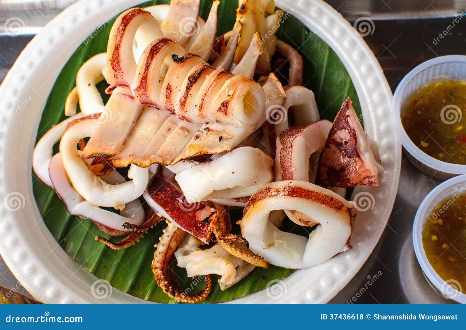 Grilled Cuttlefish stock photo. Image of tomato, fragrant - 37436618