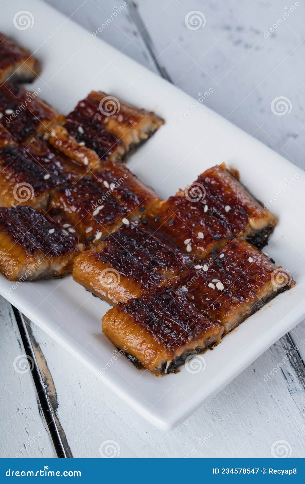 Grilled Eel or Unagi with Sweet Soy Sauce Stock Image - Image of ...