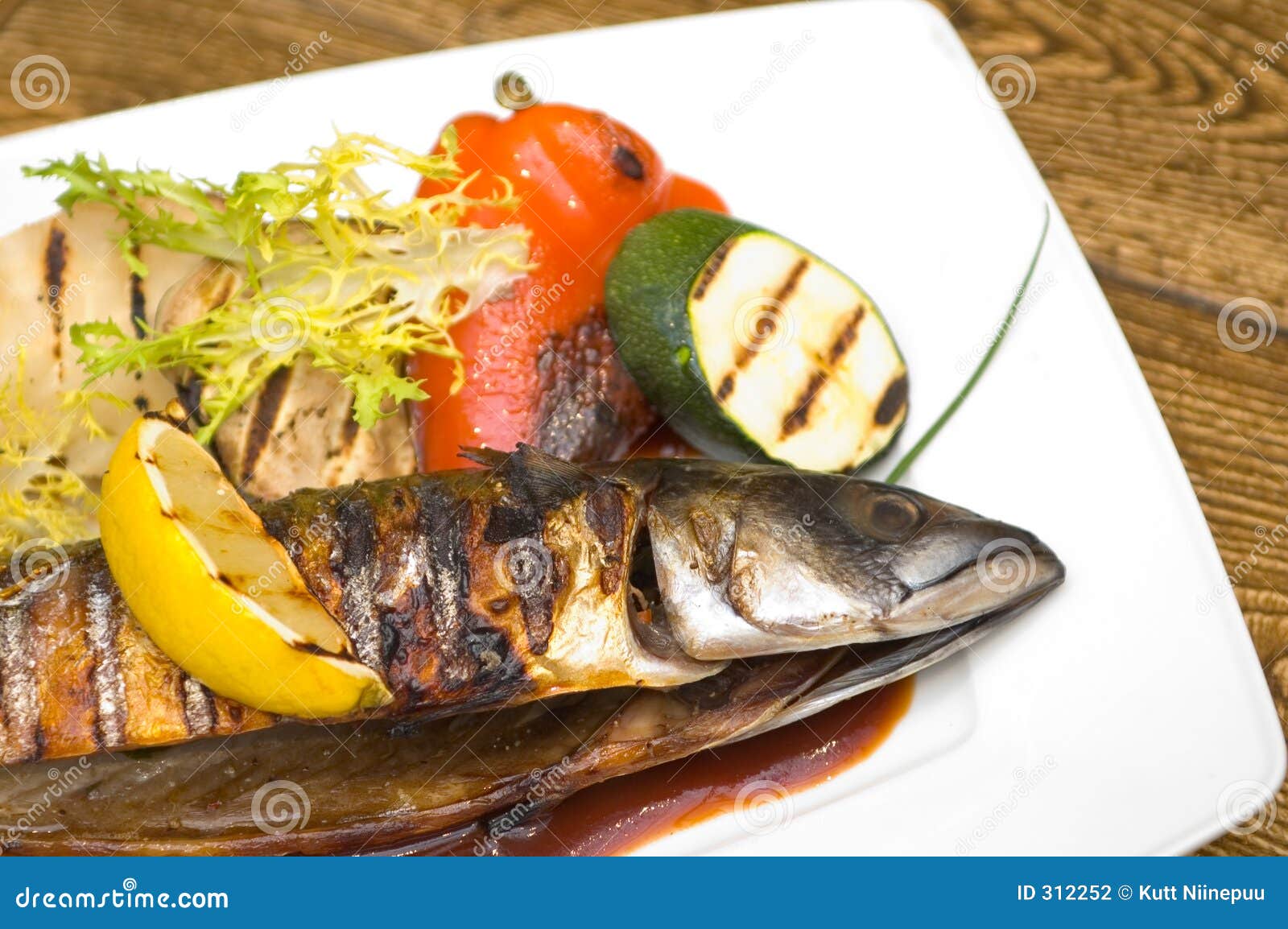 Grilled Fish stock photo. Image of sauce, exclusive, dish - 312252