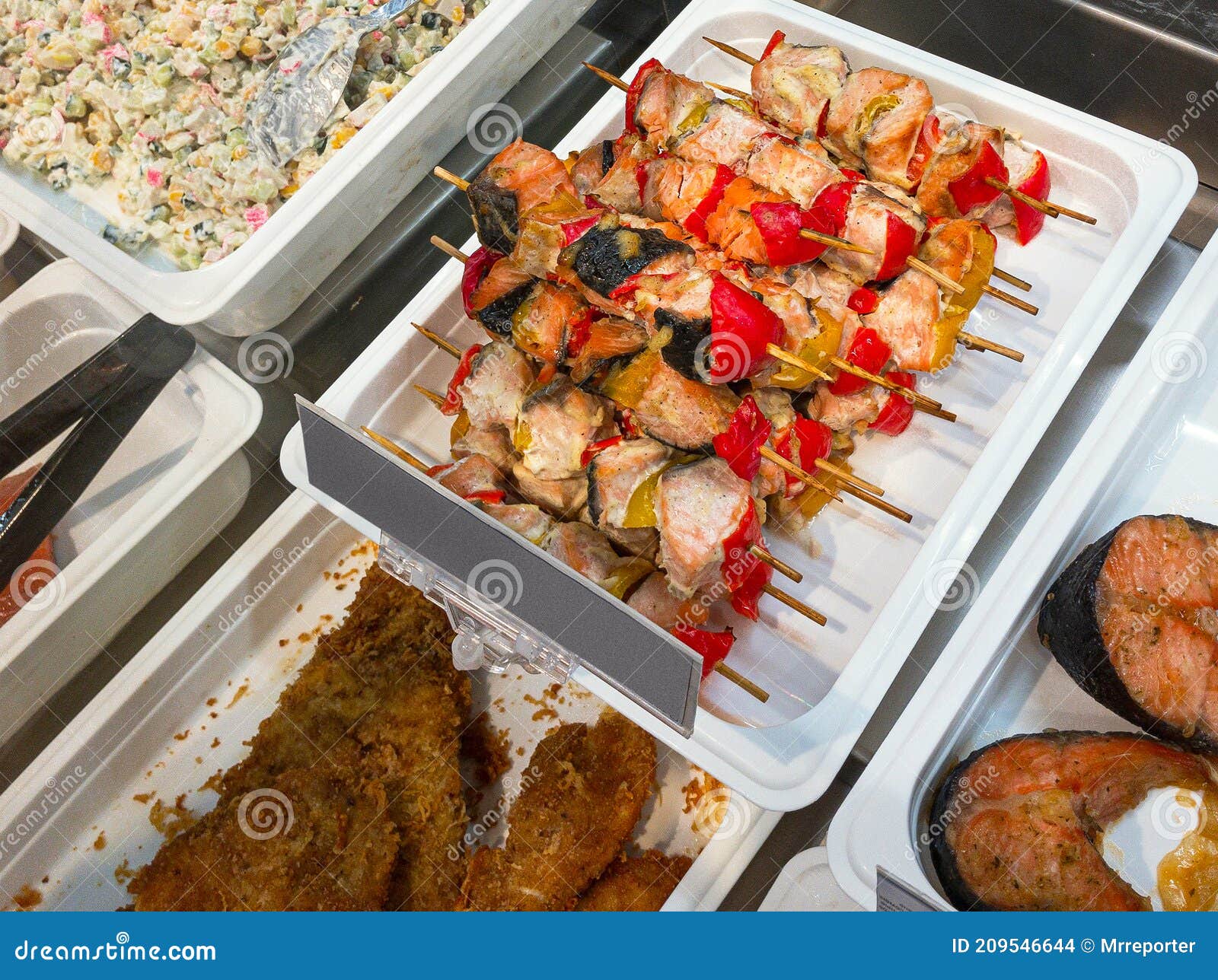 Grilled Fish Assortment in Shop Stock Photo - Image of assorted, pieces ...