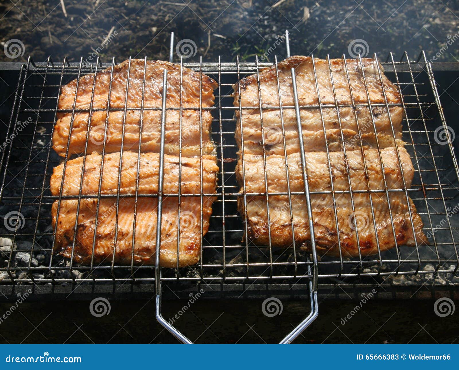 Grilled fish on the coals. stock image. Image of meat - 65666383