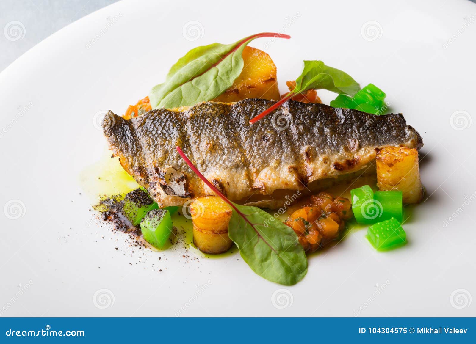 Grilled fish fillet stock image. Image of delicious - 104304575