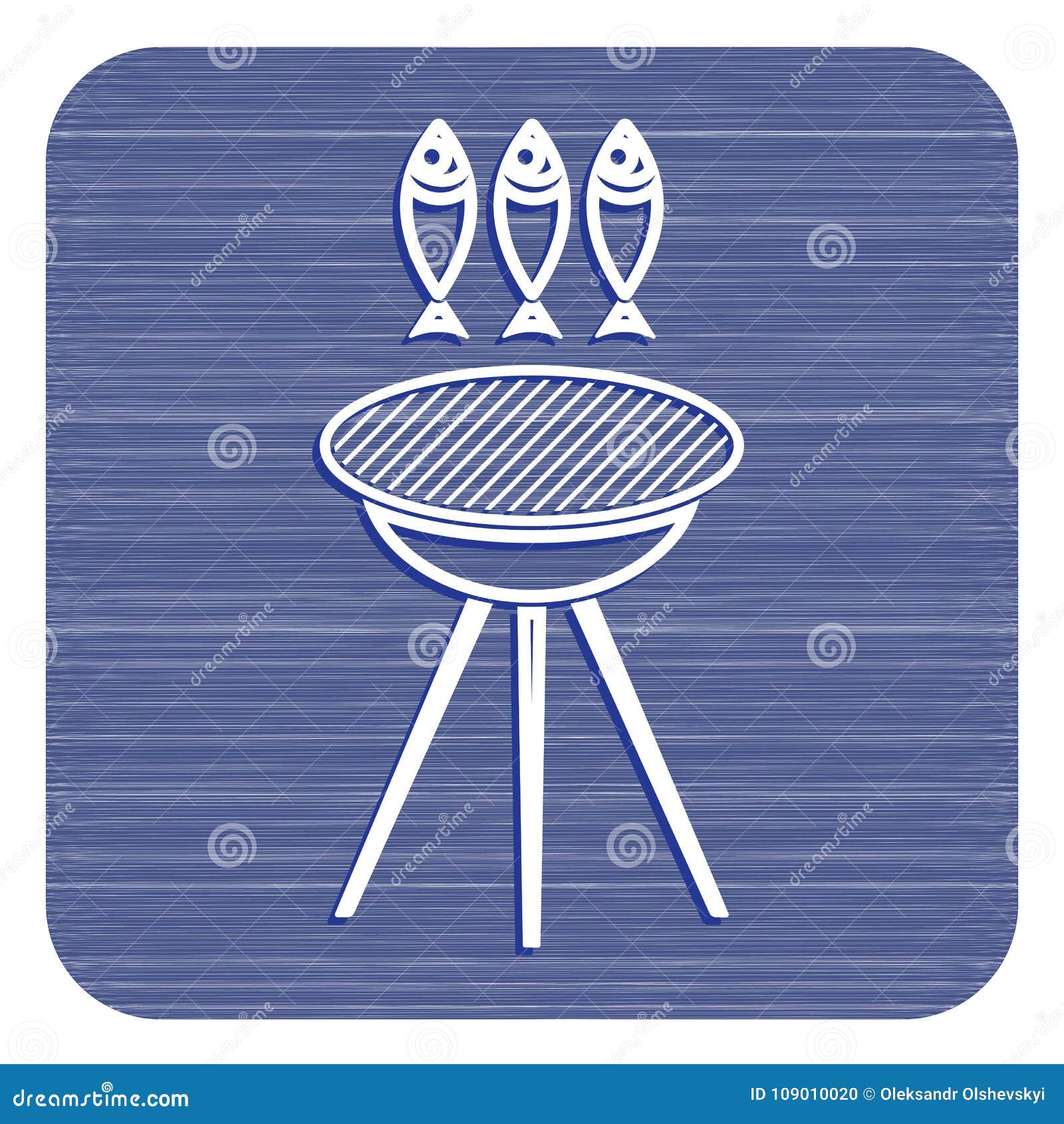 Grilled fish icon stock vector. Illustration of dinner - 109010020