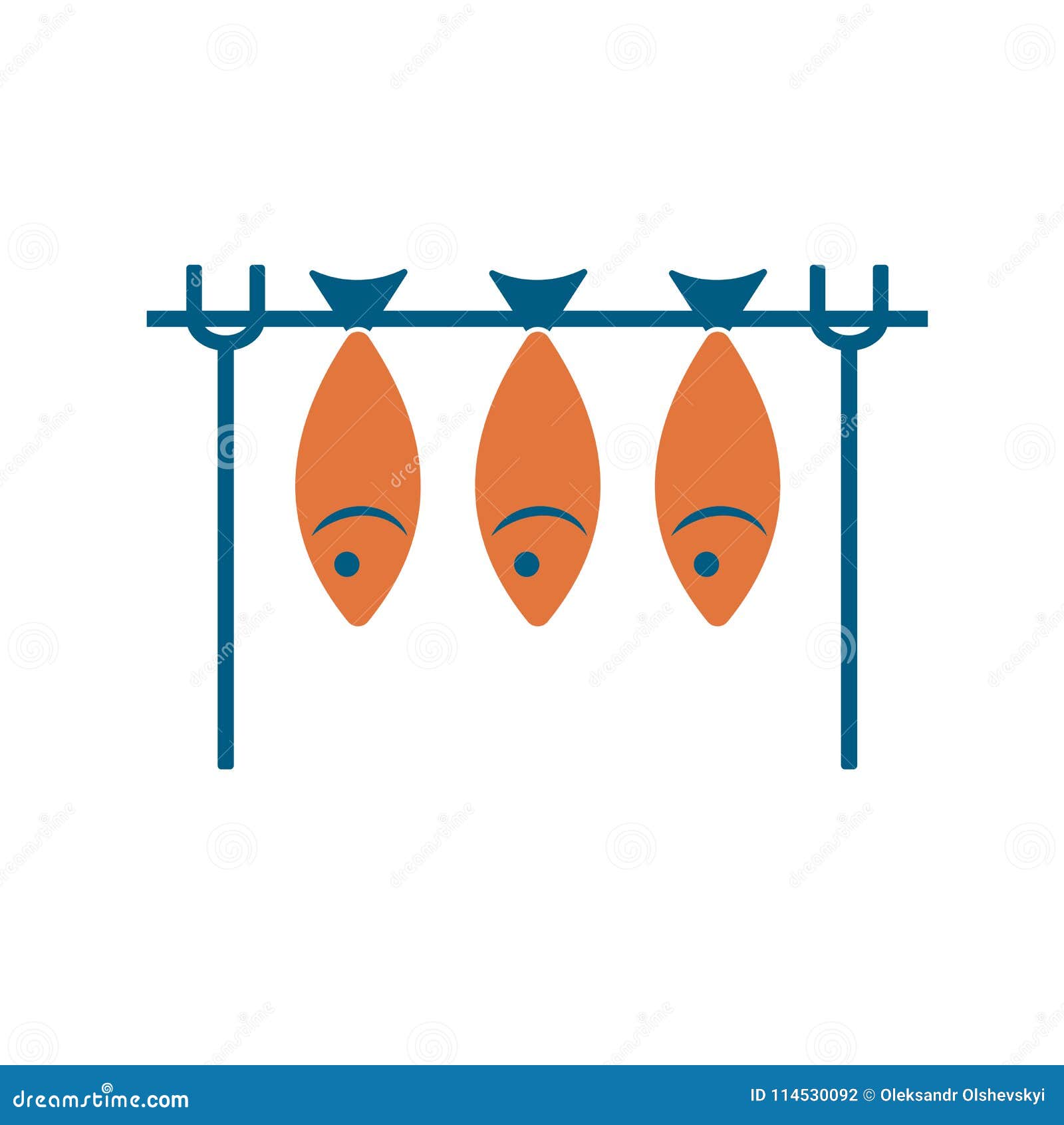 Grilled fish icon stock vector. Illustration of cooked - 114530092
