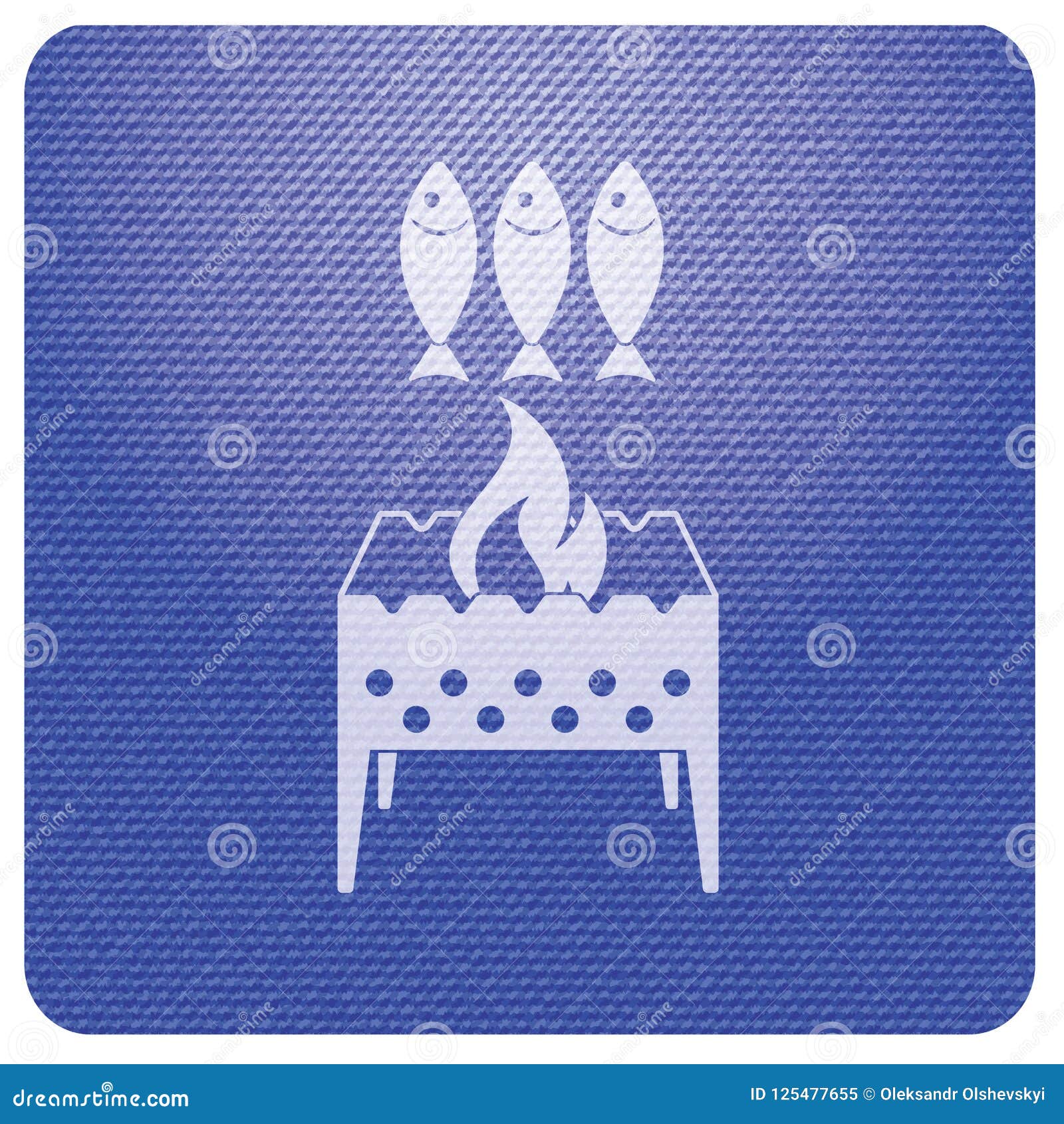 Grilled fish icon stock vector. Illustration of symbol - 125477655