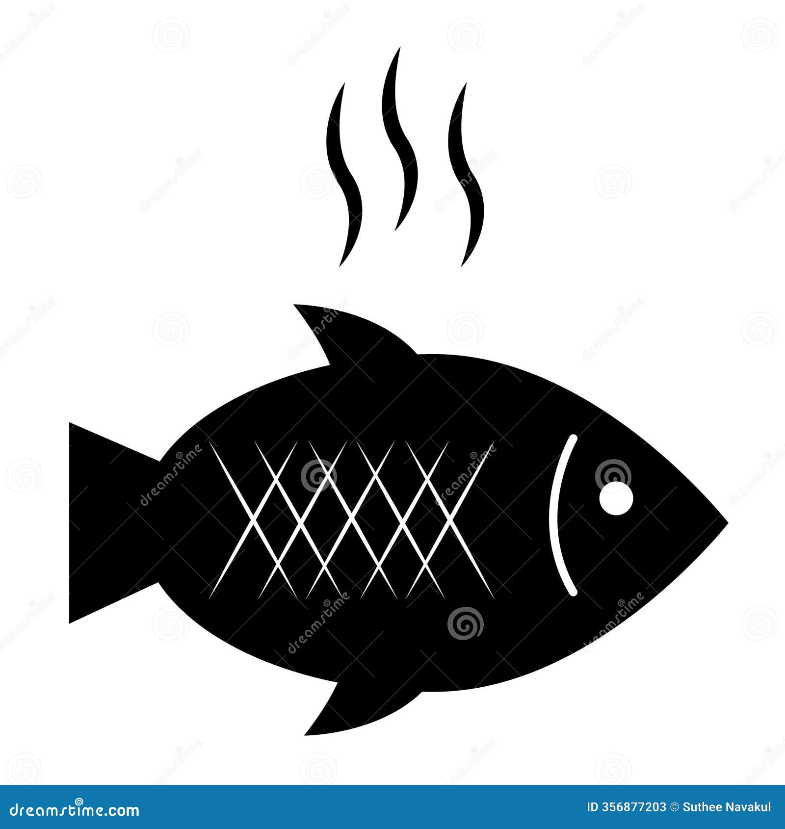 Grilled Fish Icon. Seafood Symbol. Fish Sign. Flat Style Stock ...