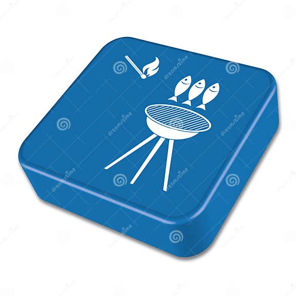 Grilled fish icon stock vector. Illustration of icon - 86545453
