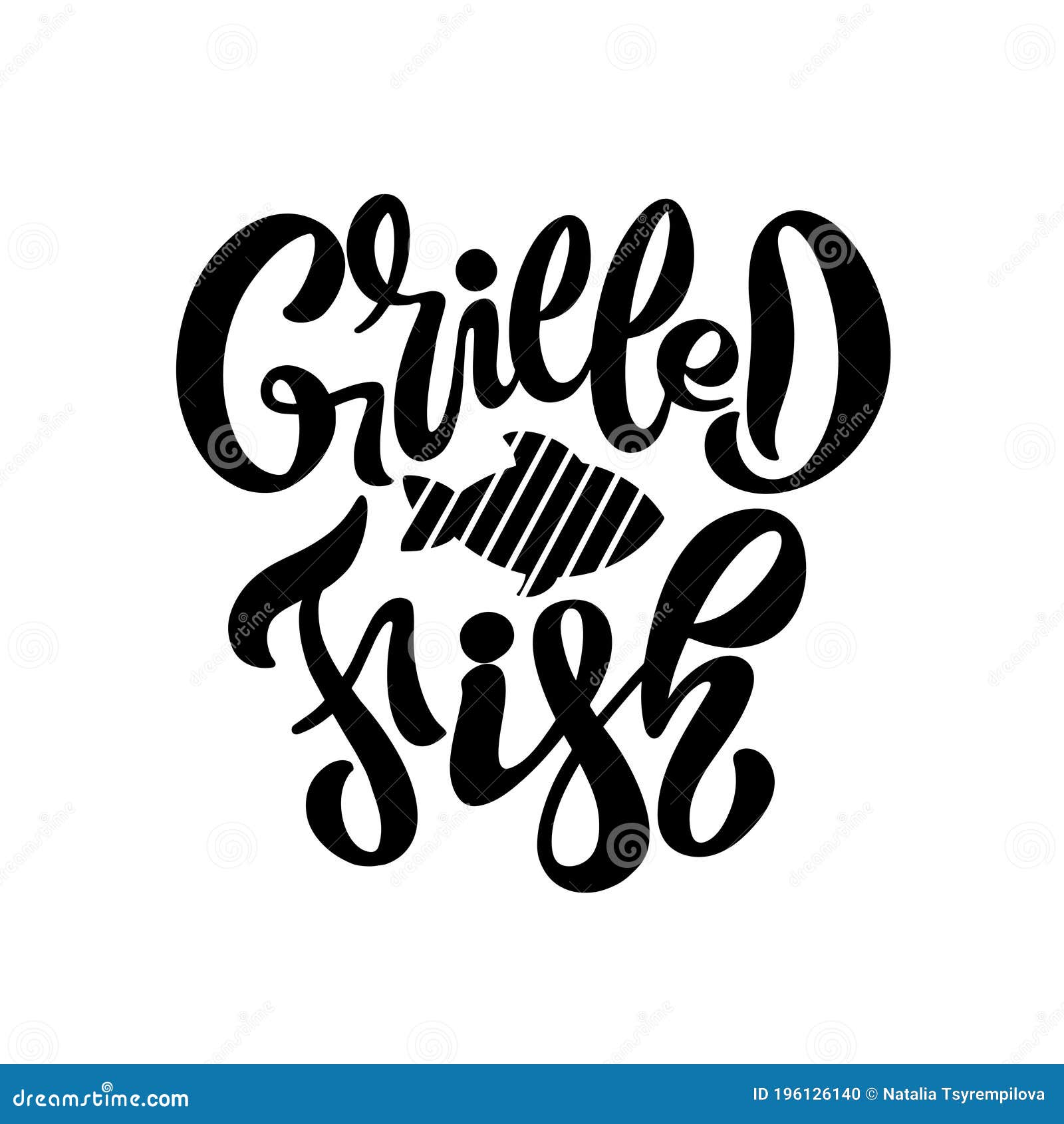 Fish And Lettering- Fresh Menu,blackboard, Cartoon Vector ...