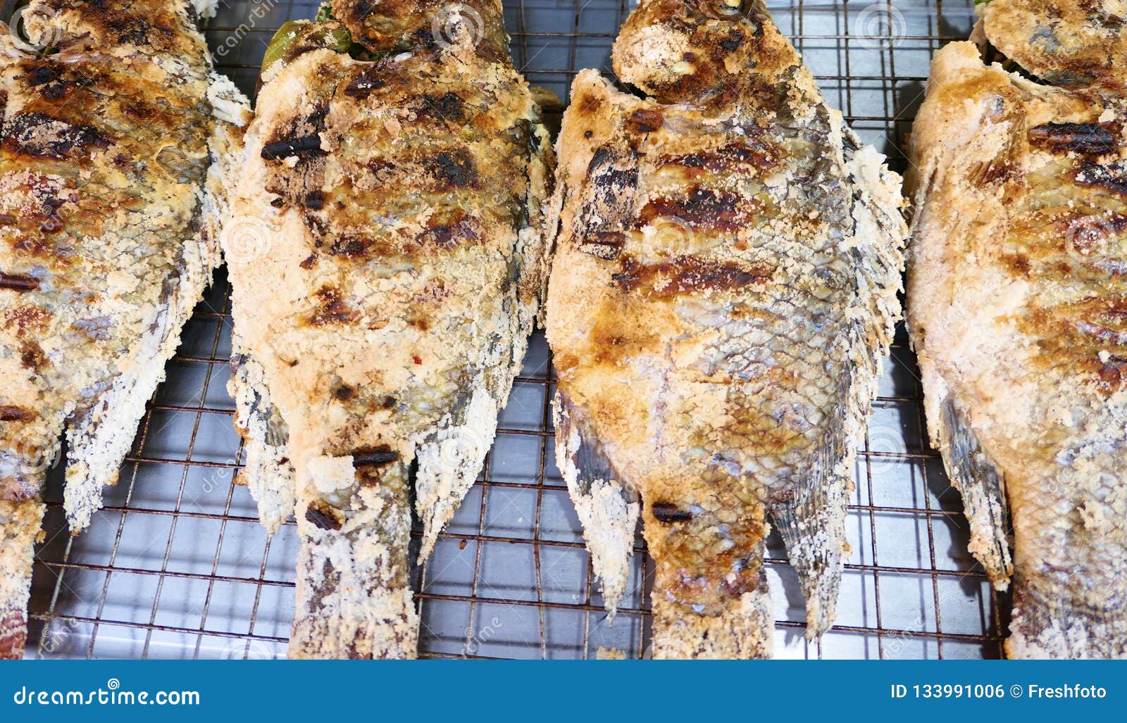 Grilled fish stock photo. Image of grilling, grilled - 133991006