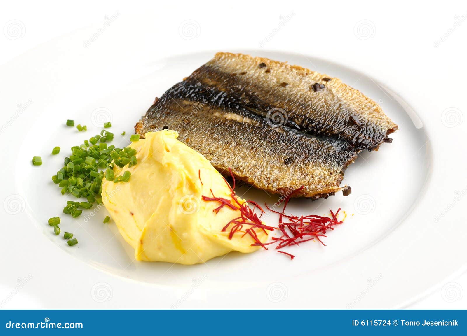 Grilled Fish with Mashed Potatoes Stock Photo - Image of chech, mashed ...