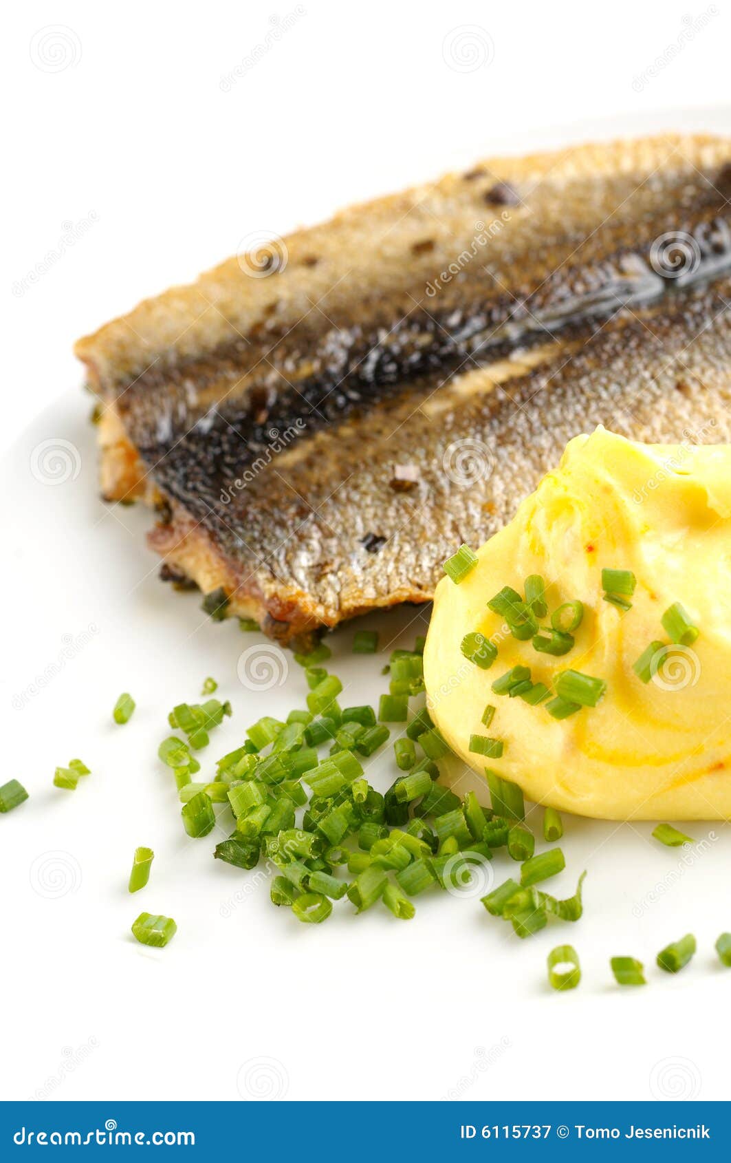 Grilled Fish with Mashed Potatoes Stock Image - Image of delicacy, dish ...