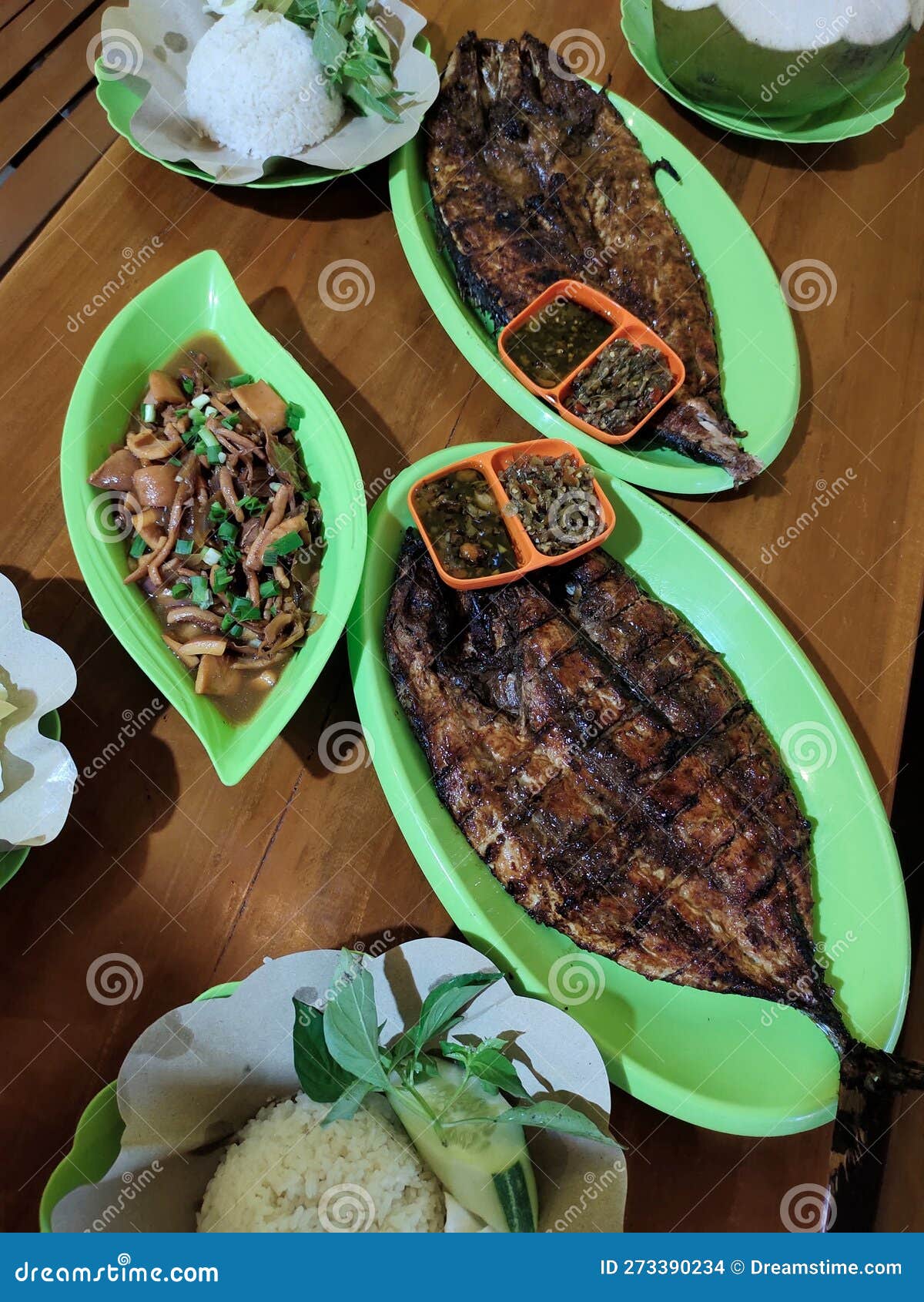 Grilled Fish Menu at the Food Stall on the Beach Stock Photo - Image of ...