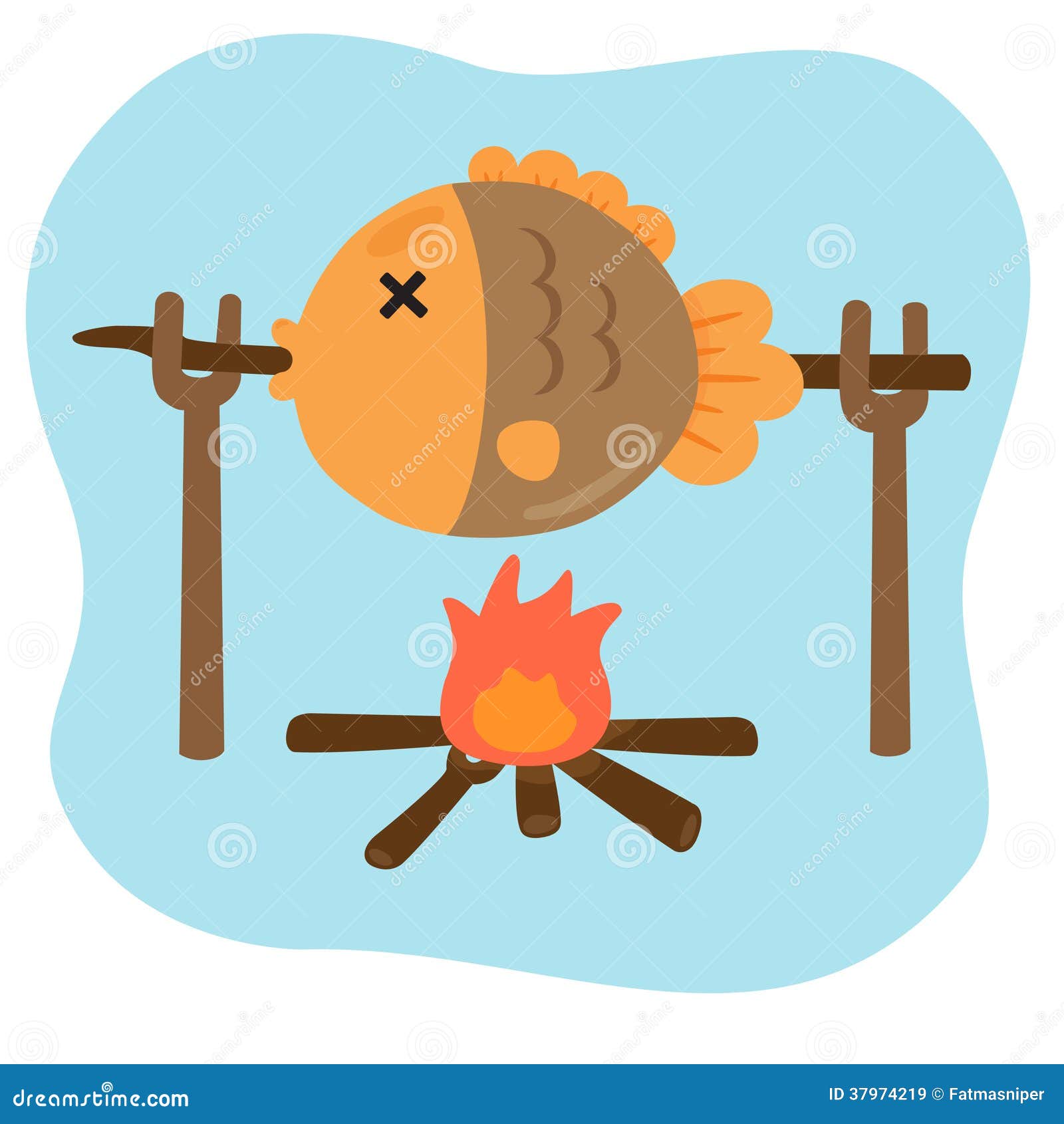 Grilled fish stock illustration. Illustration of health - 37974219