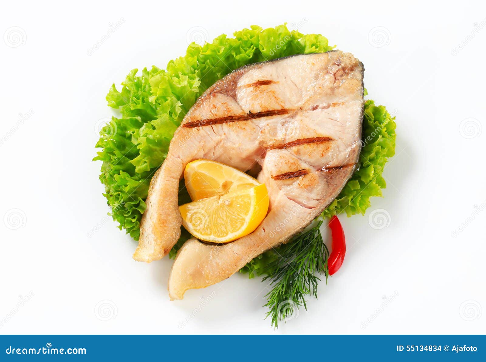 Grilled fish steak stock photo. Image of gourmet, shot - 55134834