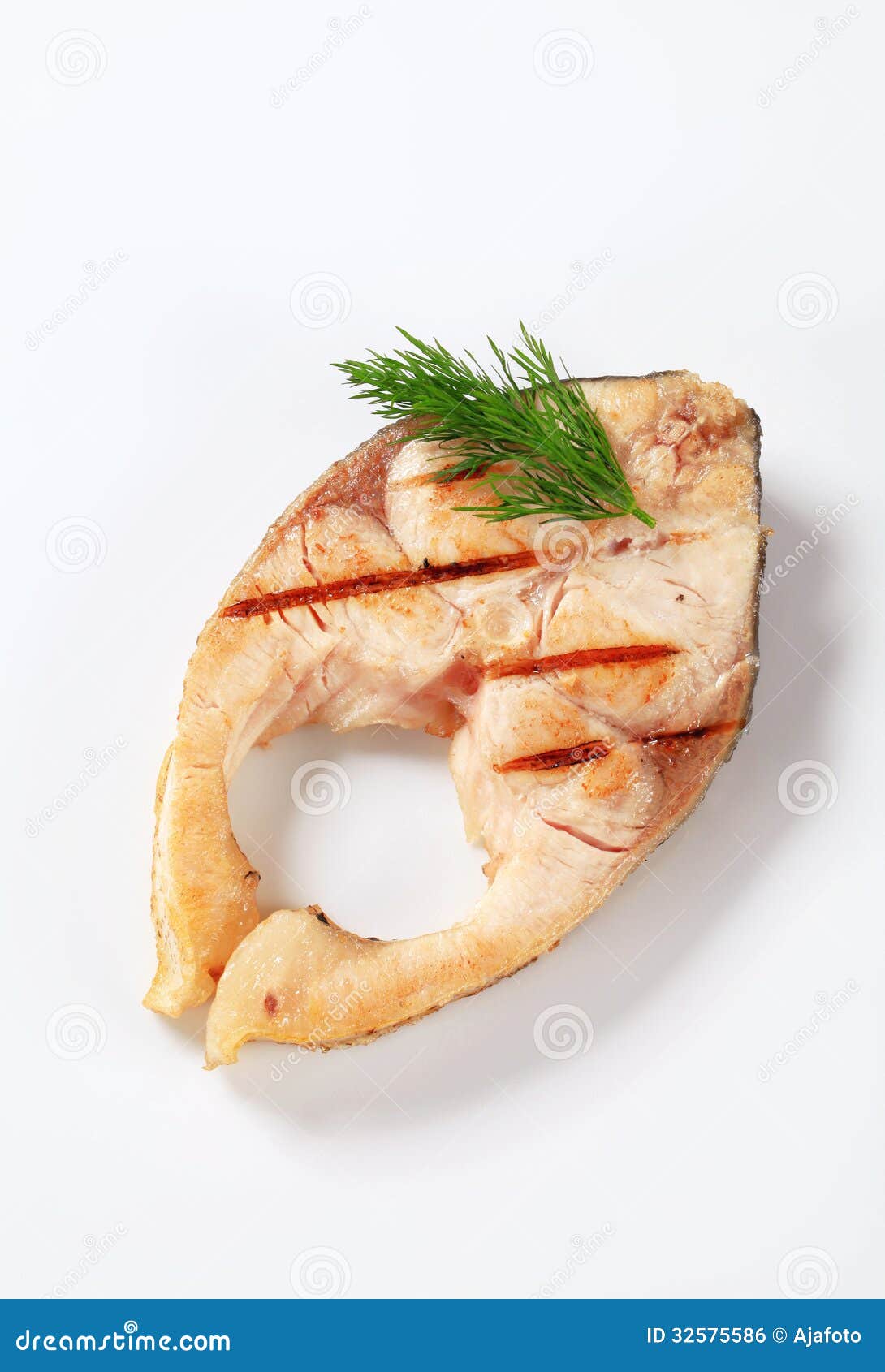 Grilled fish steak stock photo. Image of shot, white - 32575586