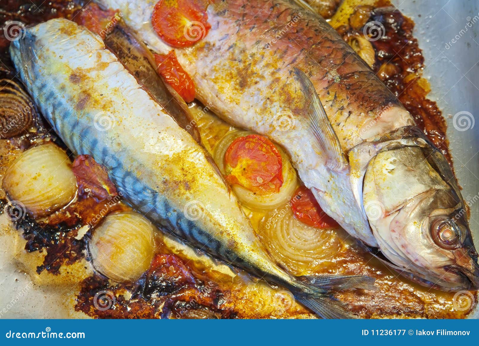 Grilled Fishes on the Griddle Stock Image - Image of food, grilled ...