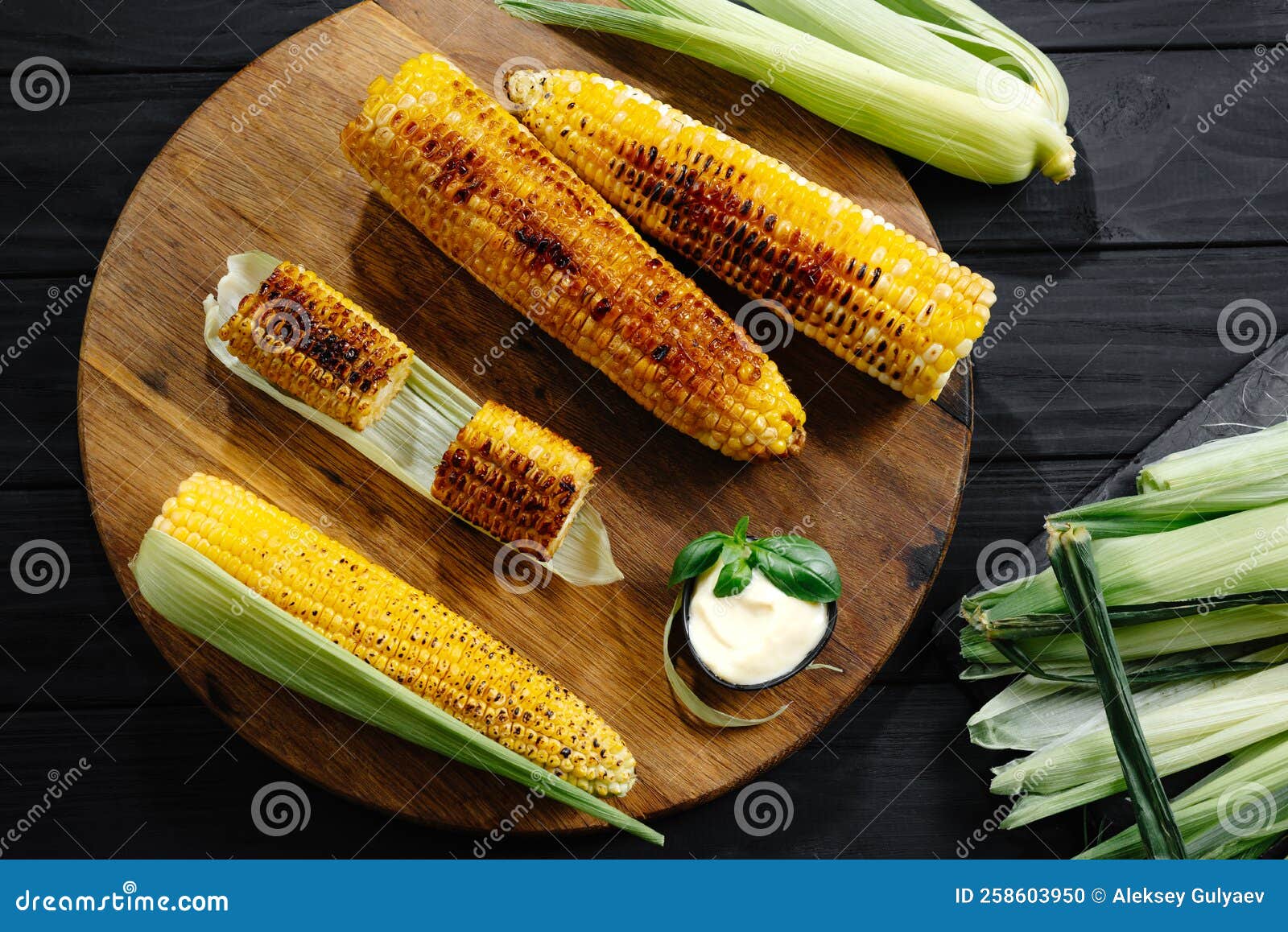 Grilled Food. Charcoal and Grilled Corn Stock Photo - Image of healthy ...