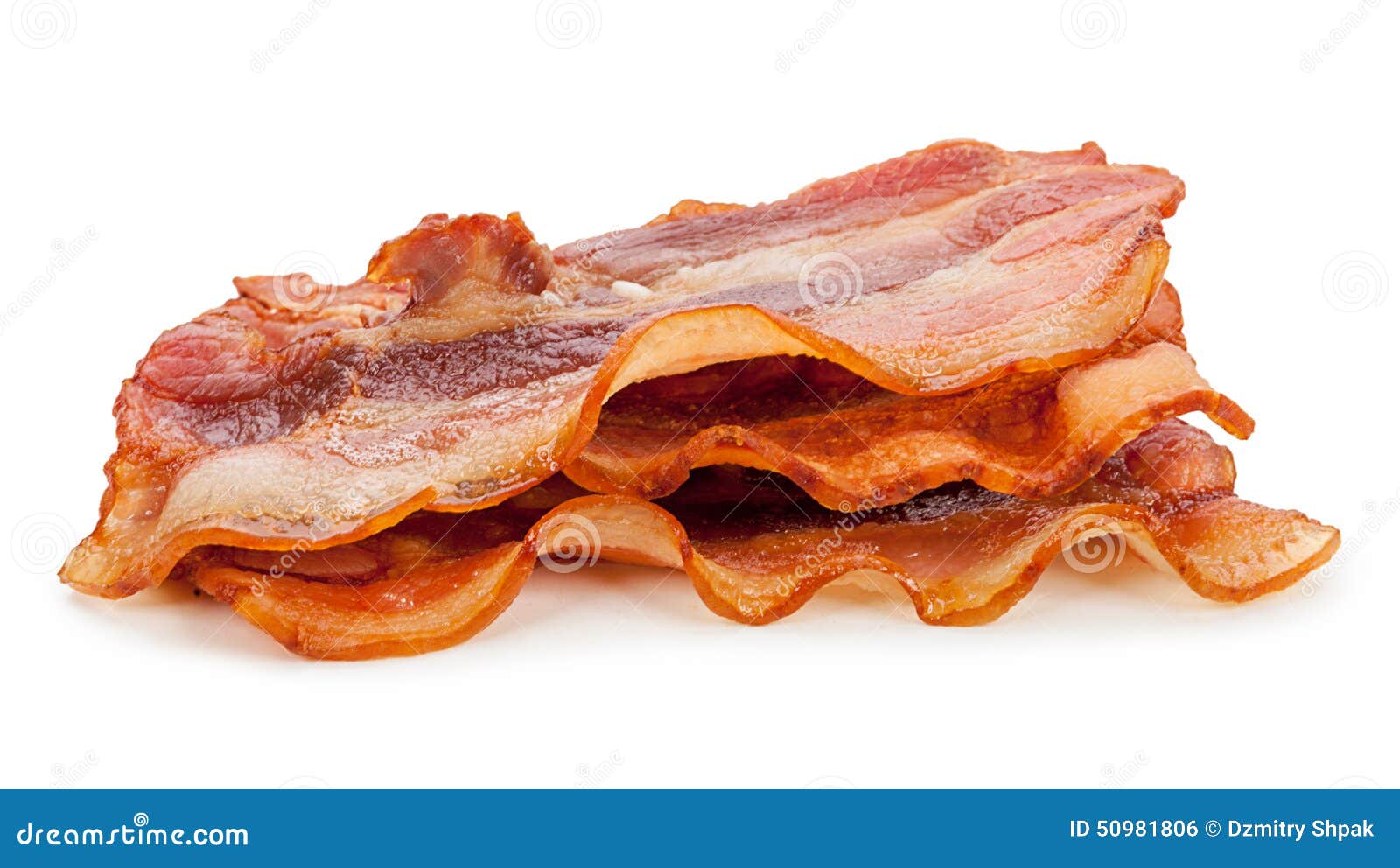 Grilled Fresh Bacon on White Background Stock Photo - Image of ...