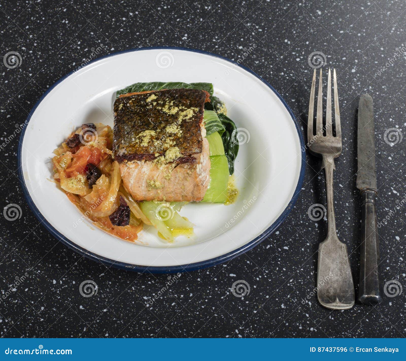 Grilled fresh samon stock photo. Image of dish, fillet - 87437596