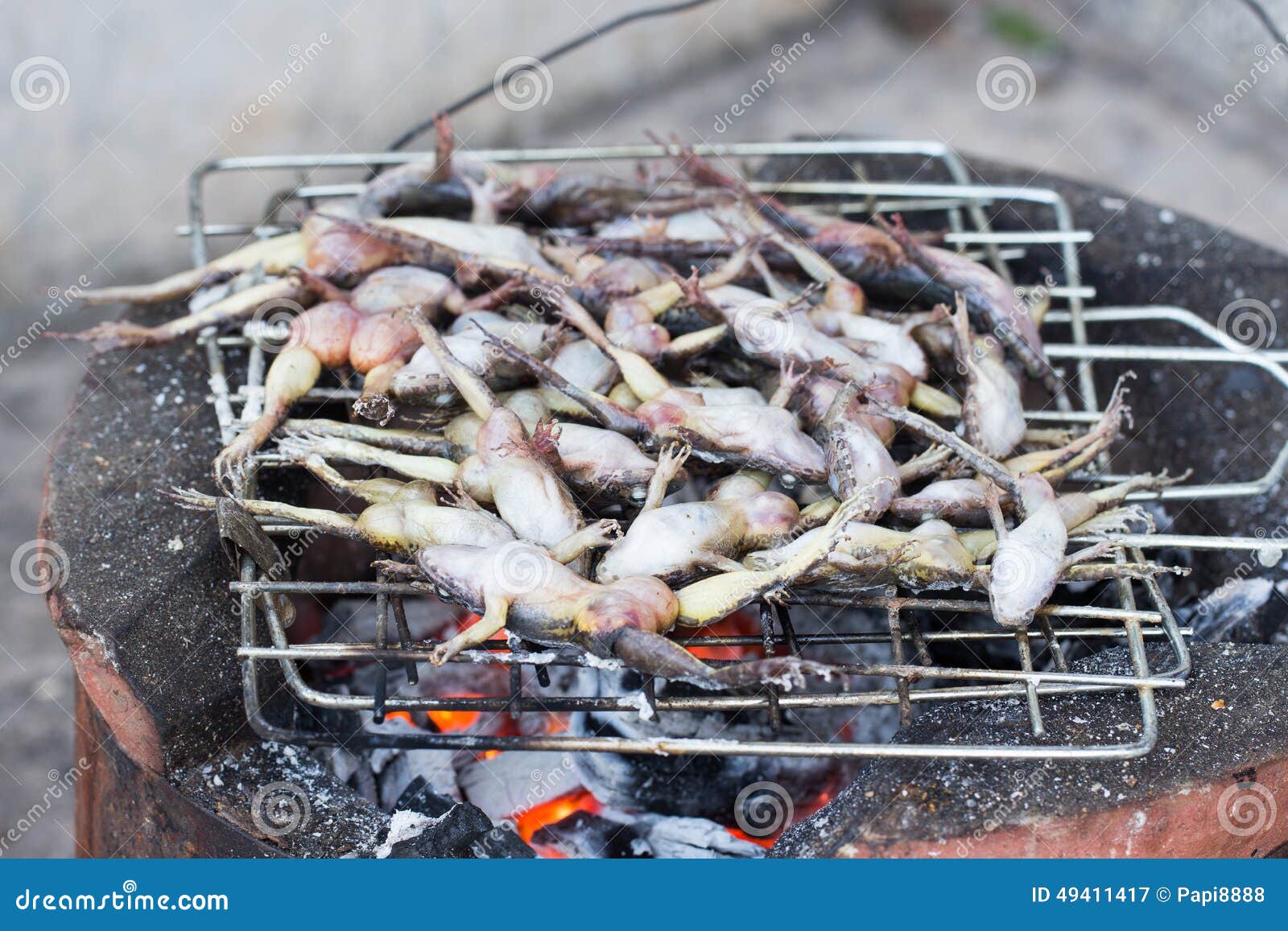 Grilled frog stock image. Image of grill, meat, grilled - 49411417