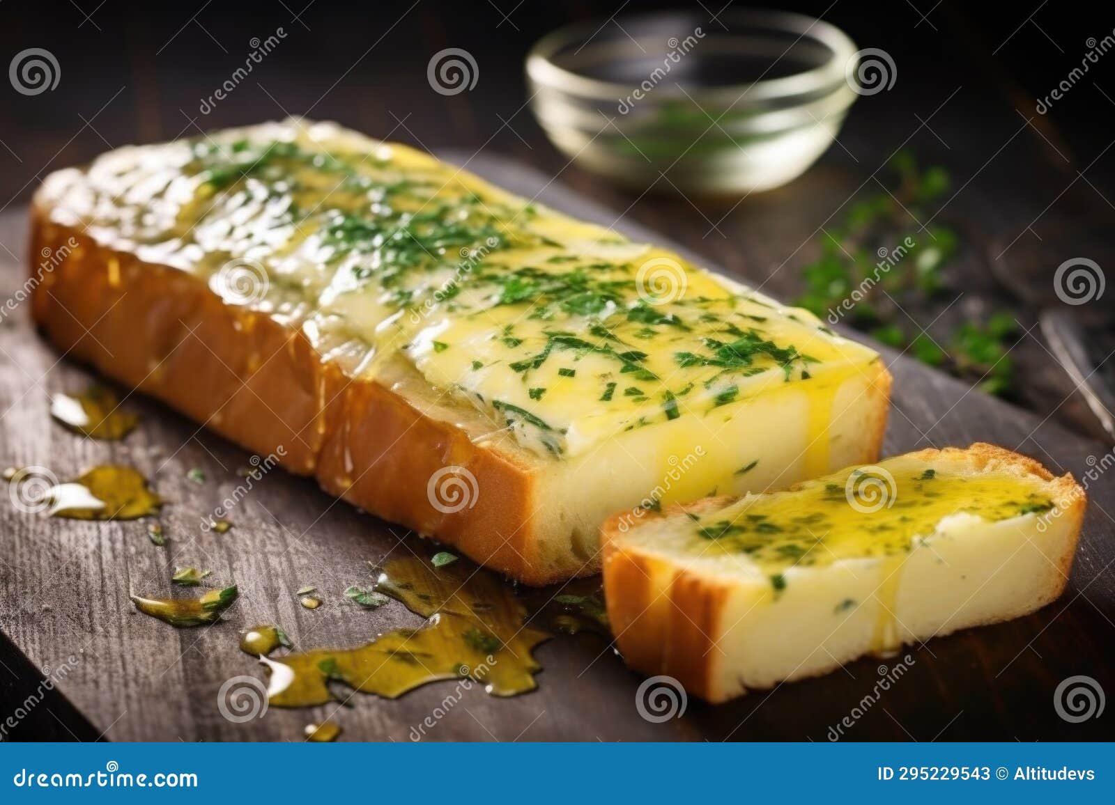 Grilled Garlic Bread with a Slathering of Butter on Top Stock Image ...