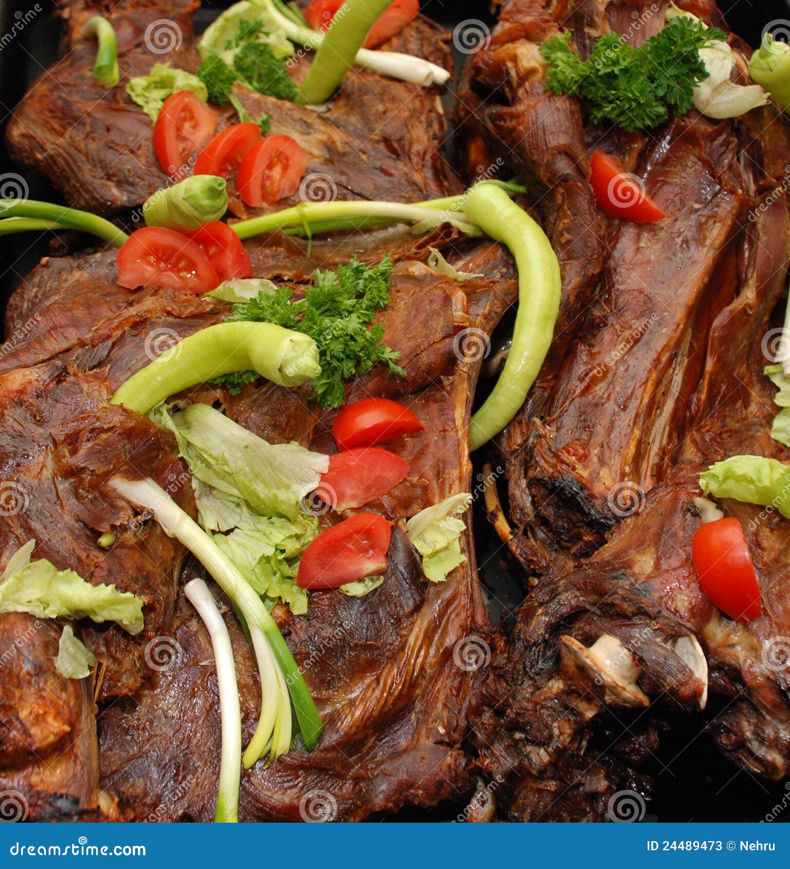 Grilled goat meat stock image. Image of colour, bone - 24489473