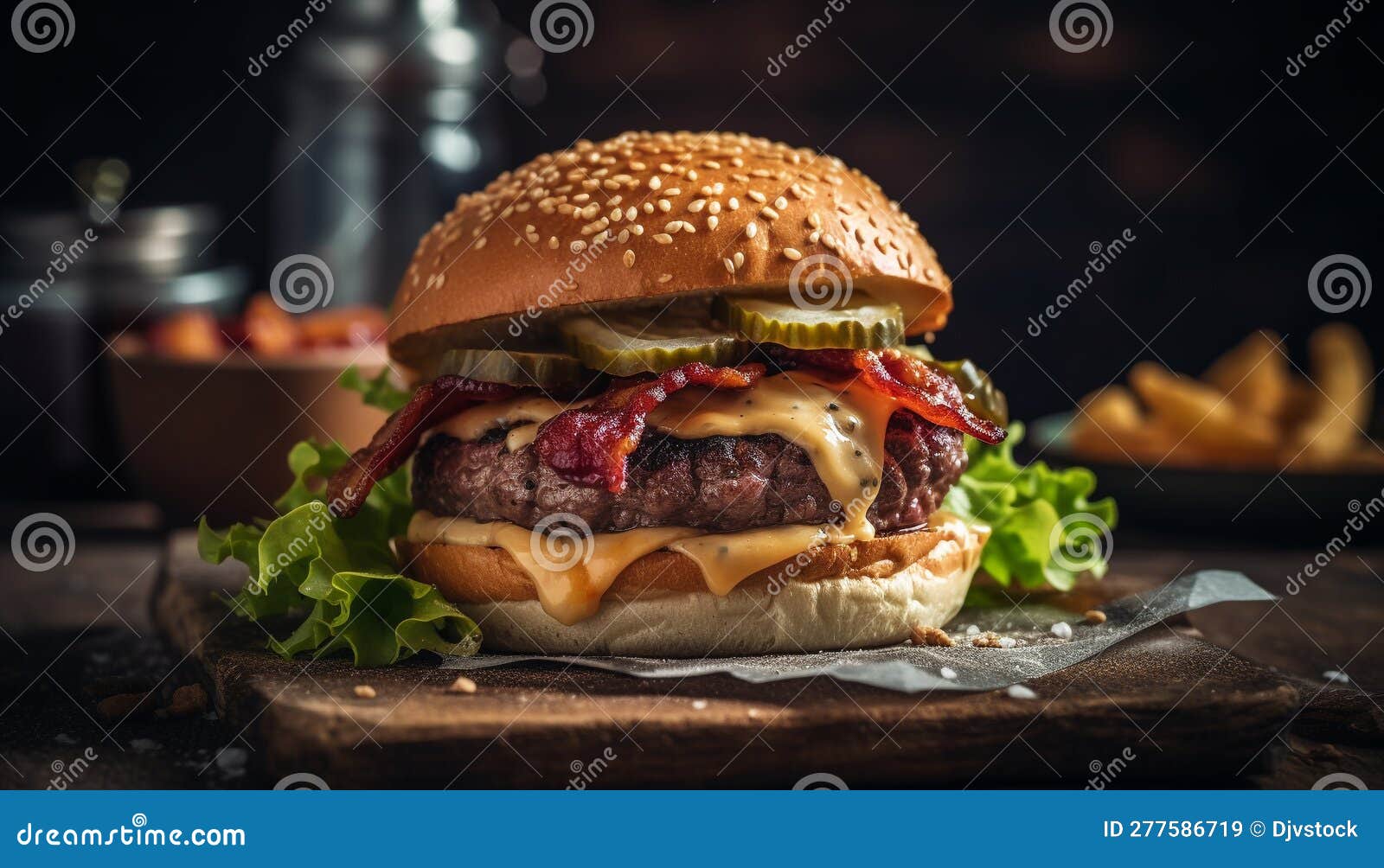 Grilled Gourmet Cheeseburger with Fresh Tomato and Onion on Bun ...
