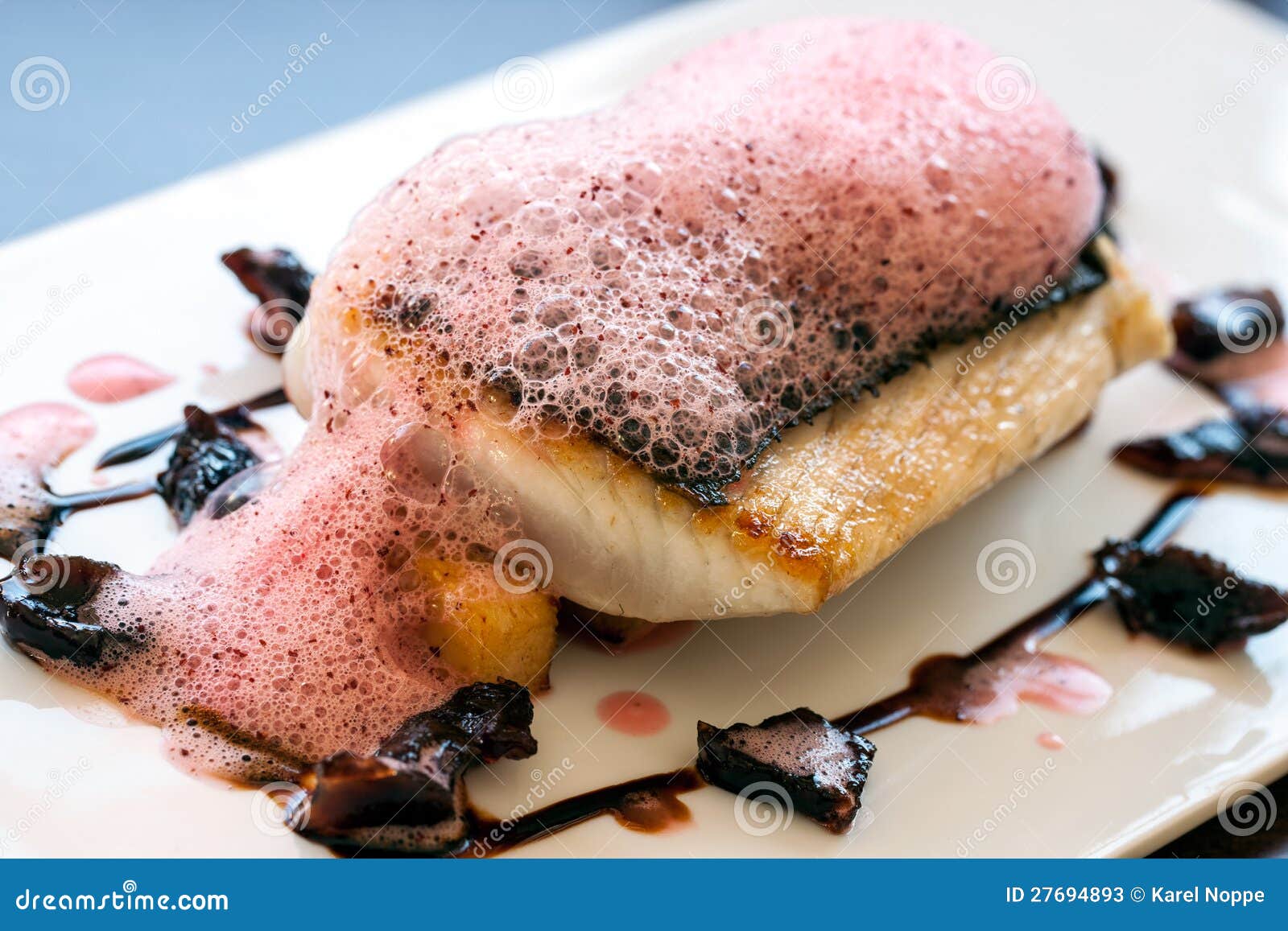 Grilled Hake with Wild Mushrooms. Stock Image - Image of lunch ...