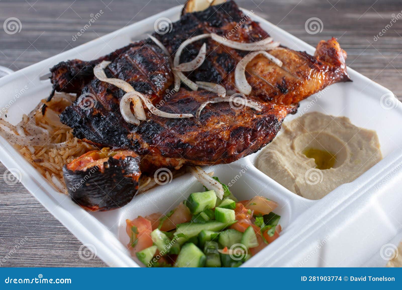Grilled Half Chicken Entree Stock Photo - Image of menu, retail: 281903774
