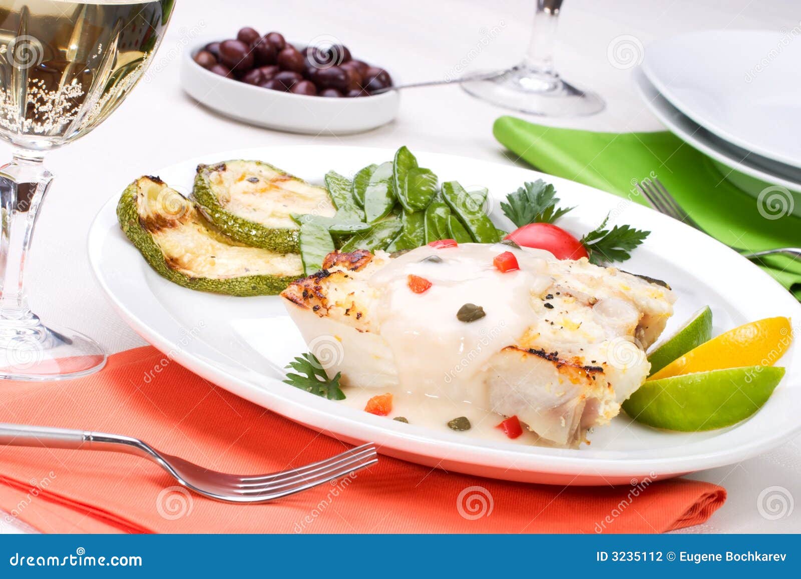 Grilled halibut stock photo. Image of herb, cuisine, lunch - 3235112