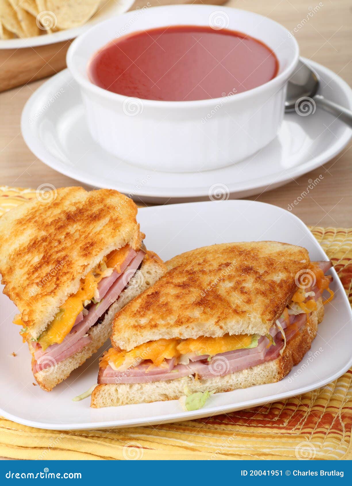 Grilled Ham and Cheese Sandwich Stock Image - Image of tomato, lunch ... Grilled Ham and Cheese Sandwich Stock Image - Image of tomato, lunch ...