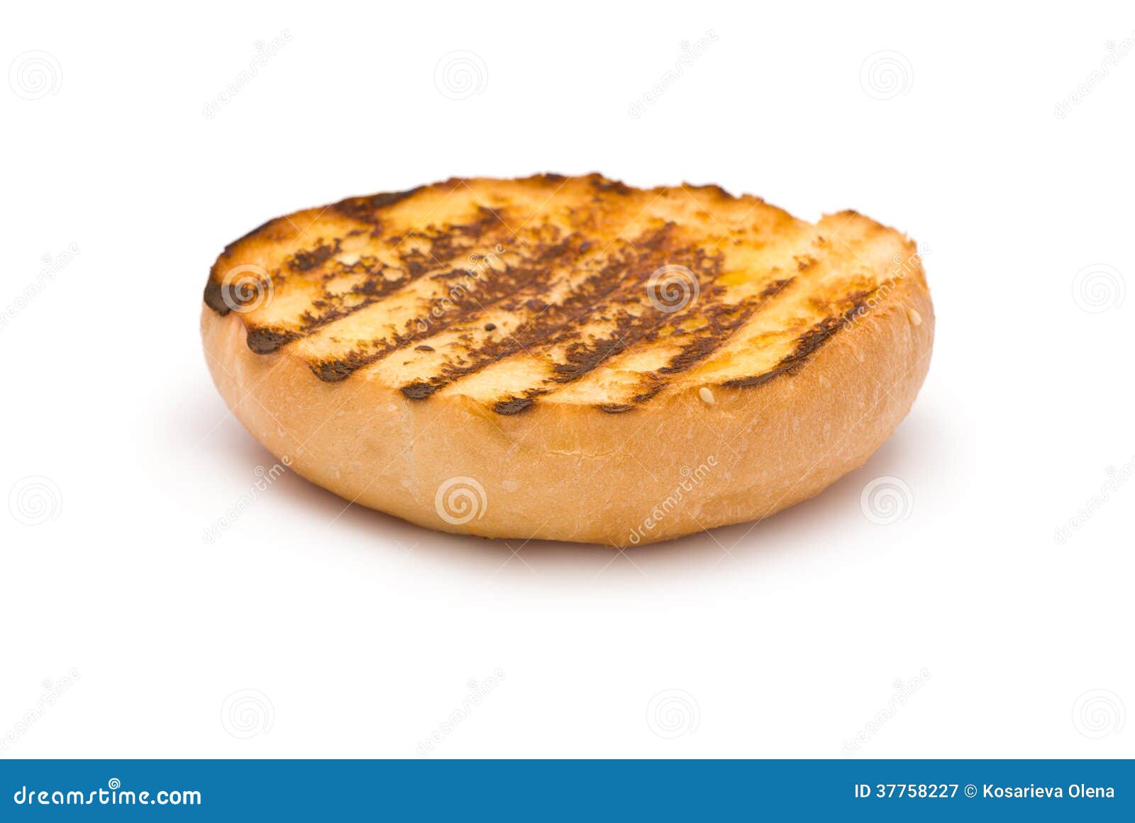 Grilled Hamburger Bun Bottom Stock Image - Image of roll, hamburger ...
