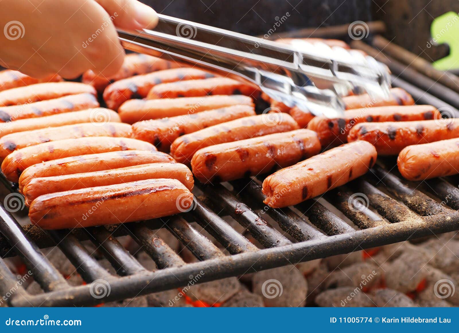 Grilled Hot Dogs stock photo. Image of barbecue, outdoors - 11005774