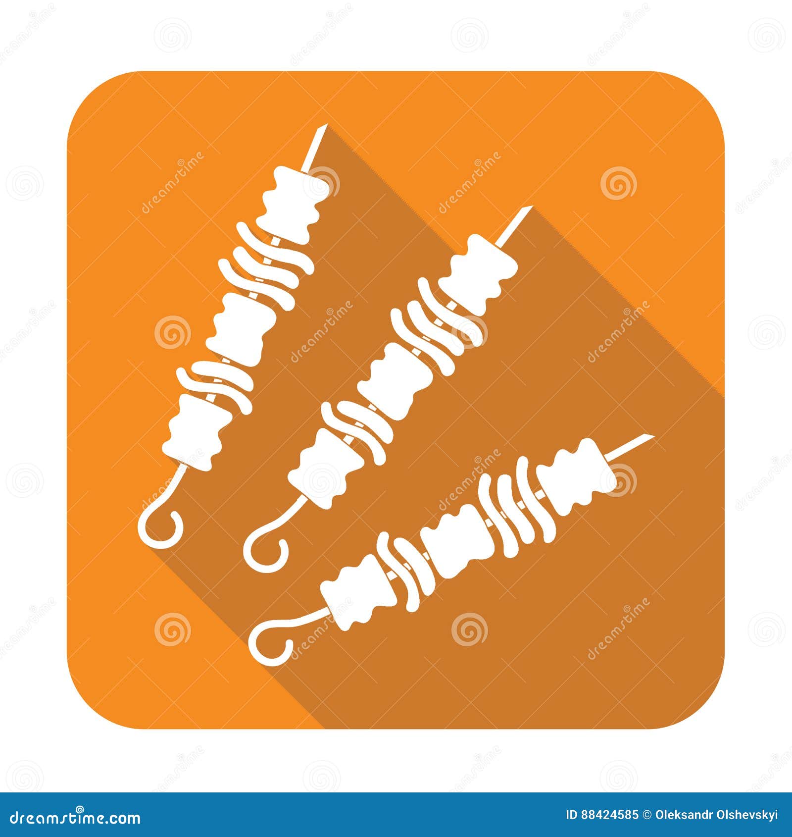 Grilled kebab icon stock vector. Illustration of restaurant - 88424585