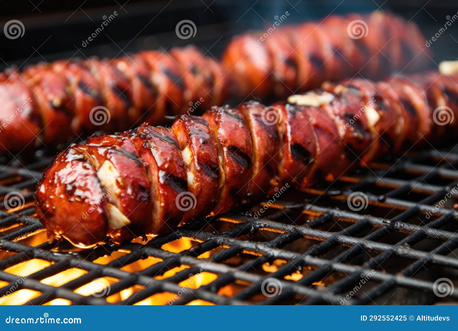 Grilled Kielbasa with Visible Grill Marks Stock Image - Image of smoked ...