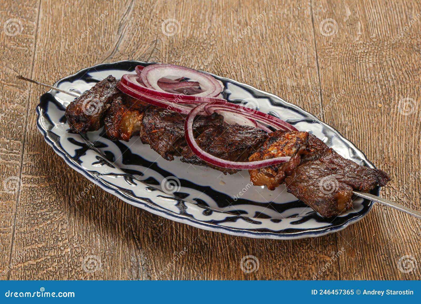 Grilled Lamb Kebab with Fat Stock Image - Image of gourmet, marinade ...