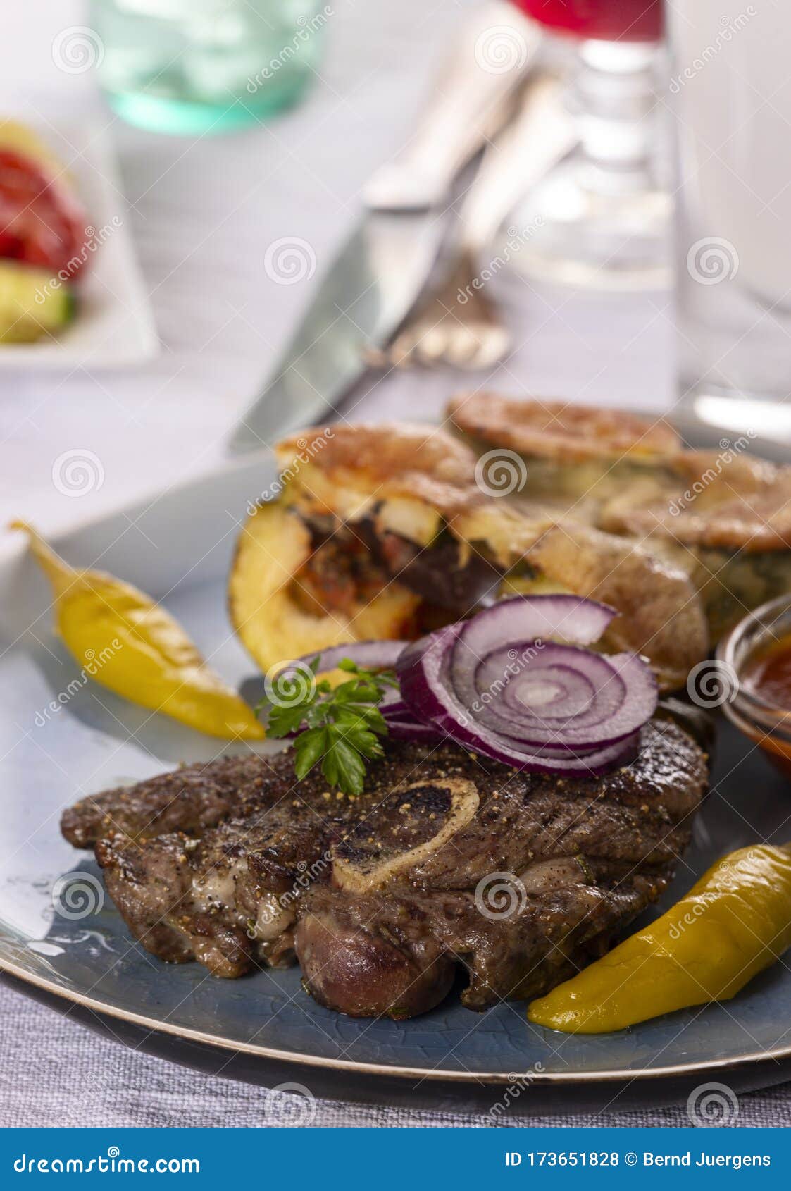 Grilled lamb meat stock photo. Image of wine, chili - 173651828