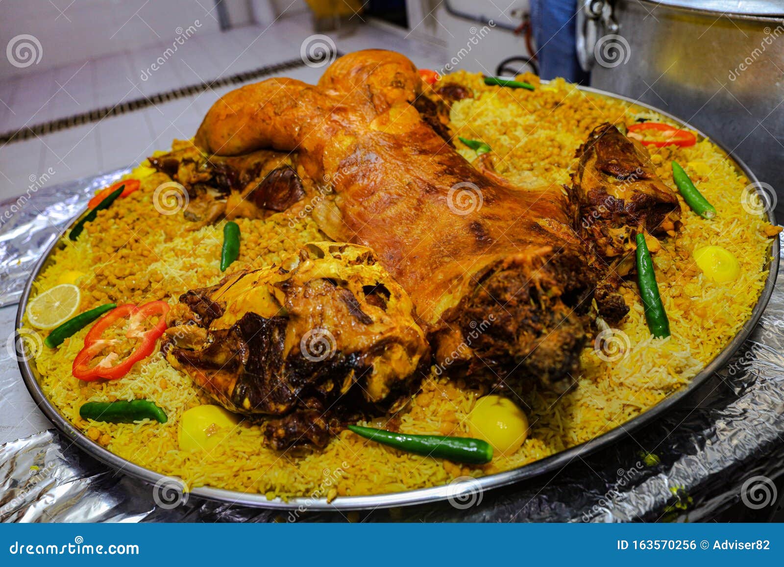 Grilled lamb in the oven stock photo. Image of closeup - 163570256