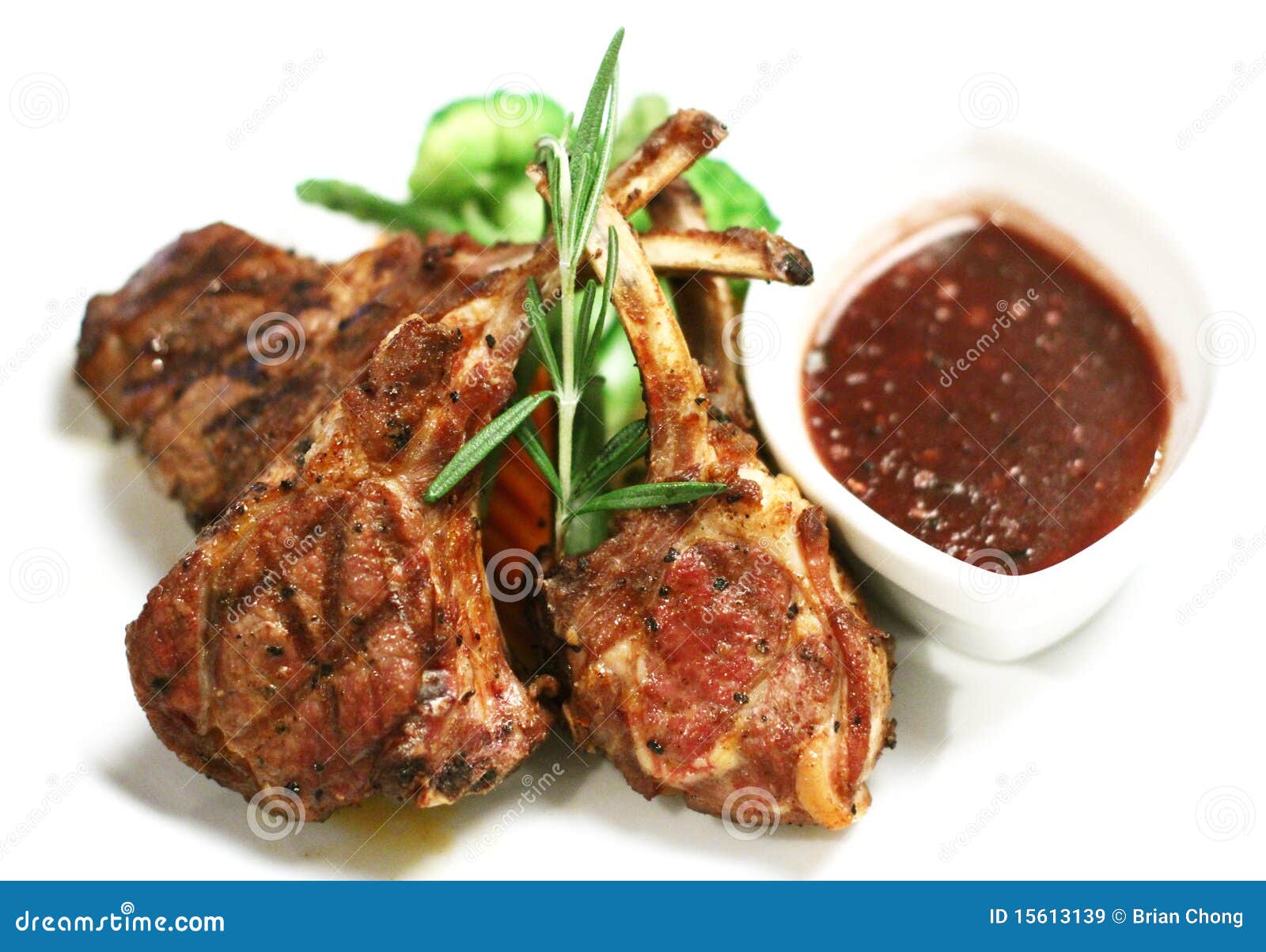 Grilled Lamb Rib stock image. Image of vegetable, delicacy - 15613139