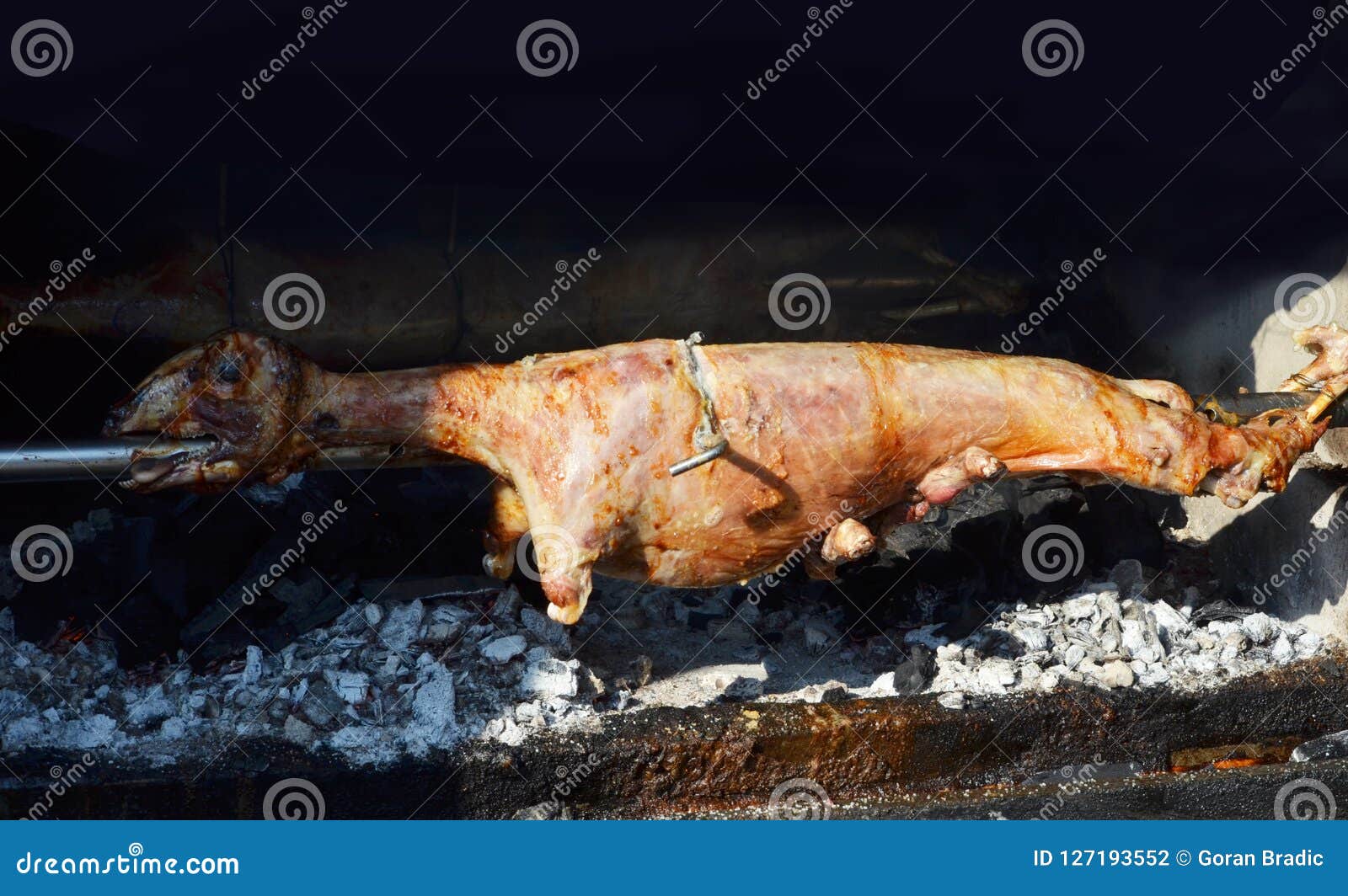 Grilled lamb. roasted lamb stock photo. Image of grill - 127193552