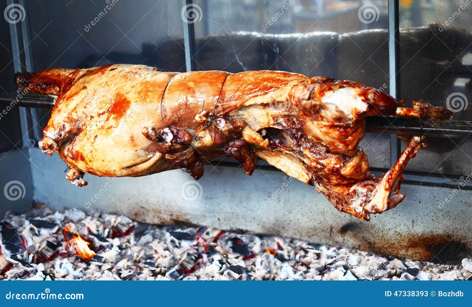 Grilled Lamb on the spit stock image. Image of cooking - 47338393