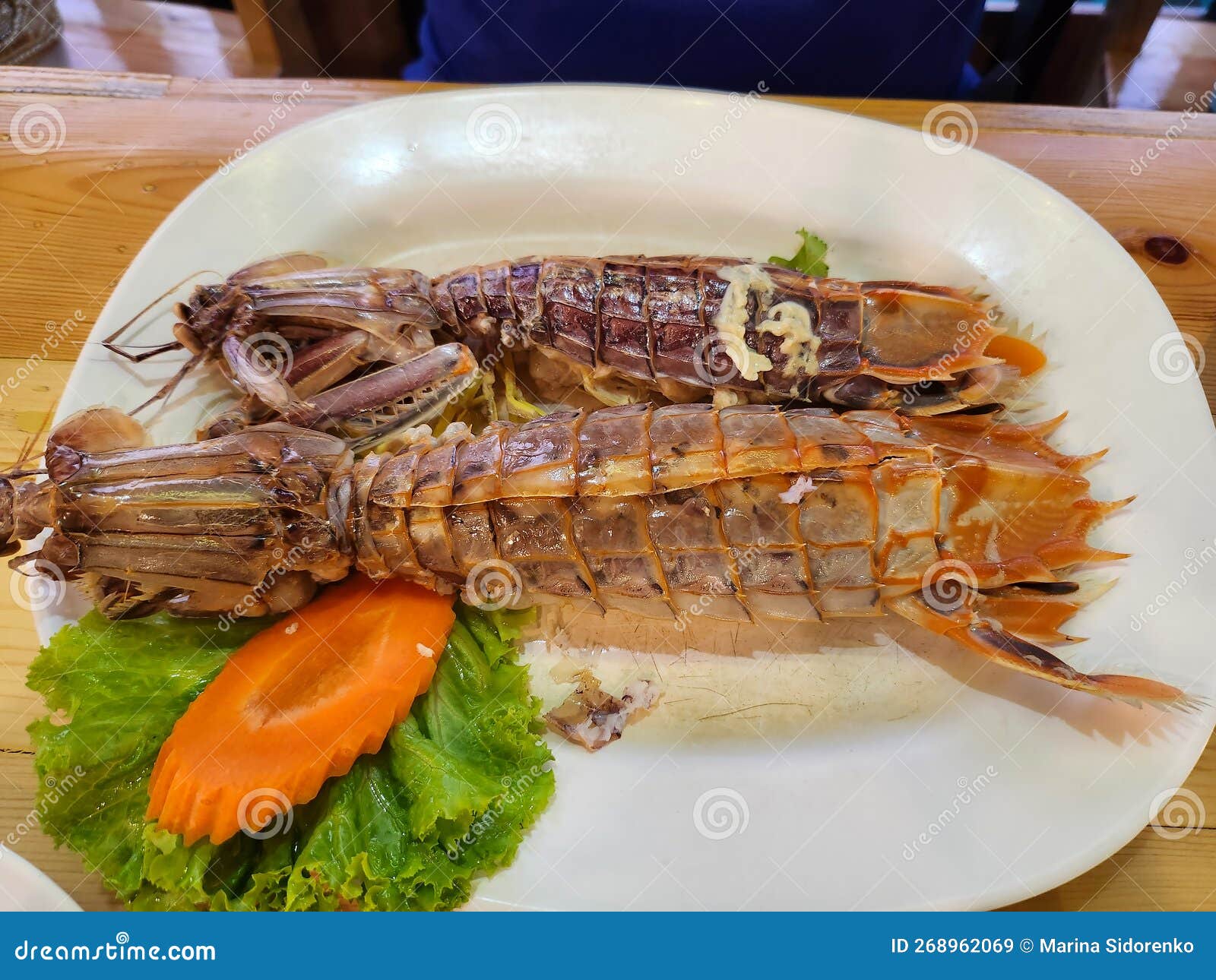 Grilled Langoustine Lies on a Plate Stock Image - Image of culinary ...